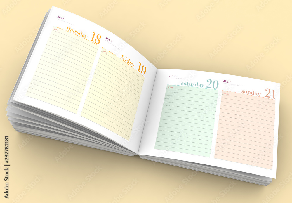 Horizontal 2019 Notebook and Planner Layout Stock Template | Adobe Stock