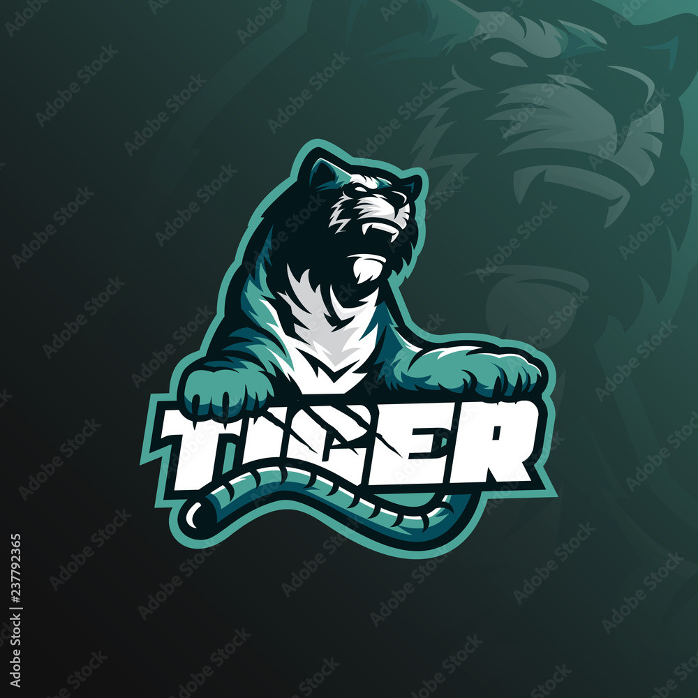tiger mascot logo design vector with modern illustration concept style ...