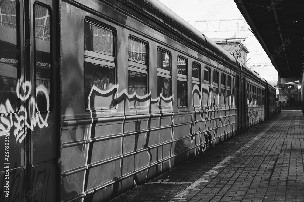 graffiti on the train vandalism street art Stock Photo | Adobe Stock
