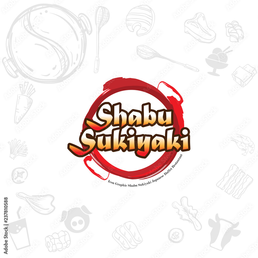 shabu sukiyaki logo icon graphic japanese buffet restaurant Stock ...