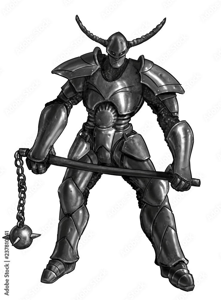 Concept art black and white digital fantasy painting or illustration of ...