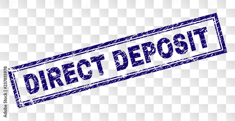DIRECT DEPOSIT stamp seal print with rubber print style and double ...