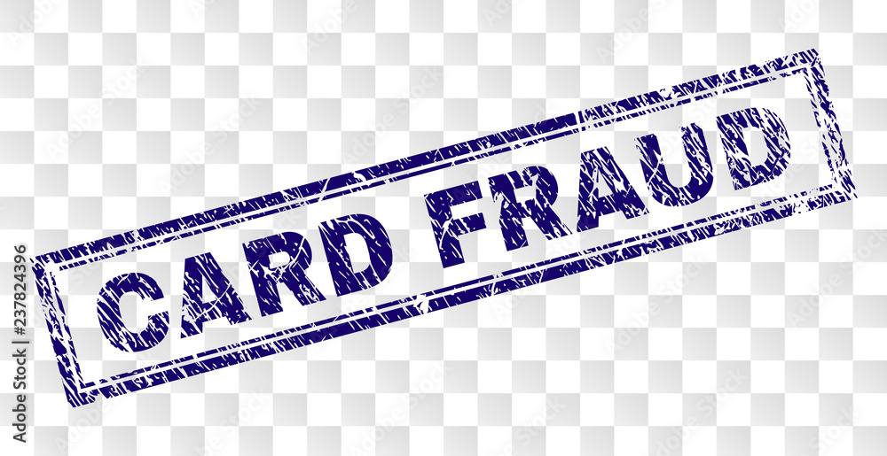 CARD FRAUD stamp seal print with rubber print style and double framed ...