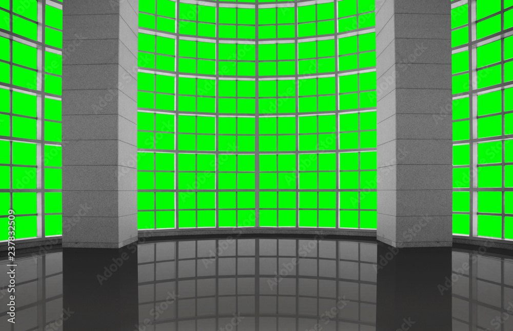 Greenscreen conceptual, modern industrial architectural windows grid ...