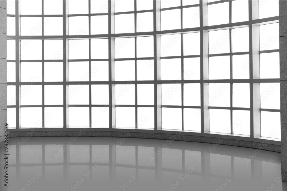 Modern luxury architectural building design grid window framing, blank ...