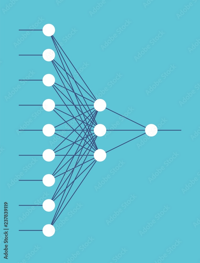 Multi level neural network. Artificial intelligence concept. Computer ...