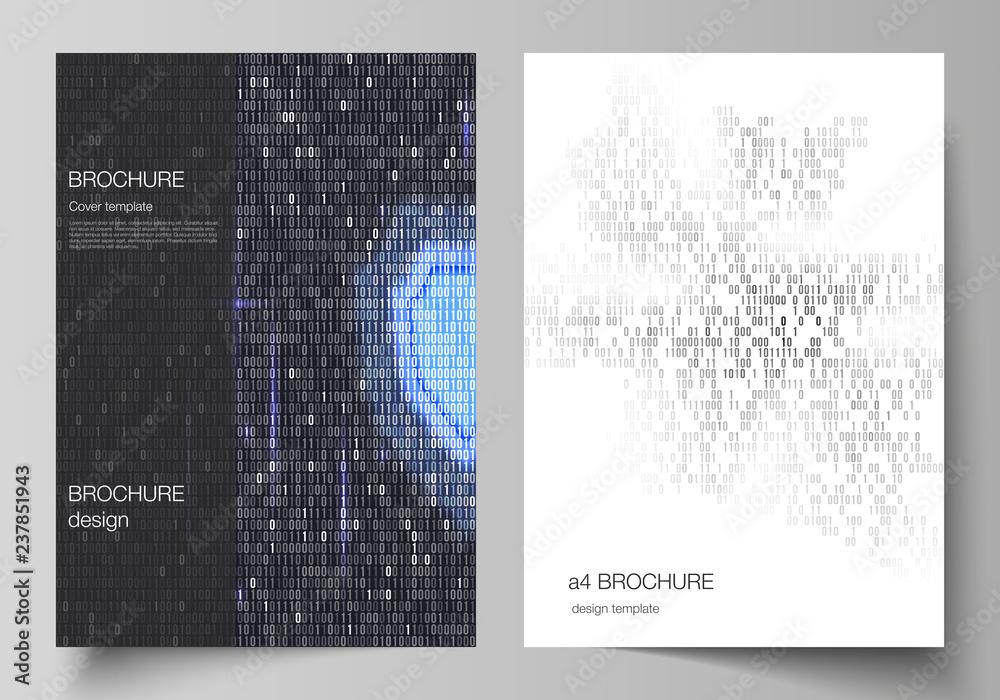 Vector layout of A4 format cover mockups design templates for brochure ...