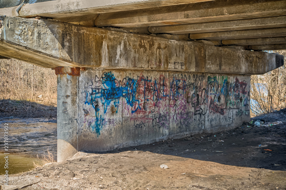 graffiti bridge Stock Photo | Adobe Stock