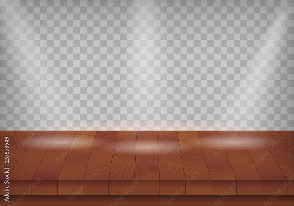 perspective wooden stage template with red wood texture, use for ...