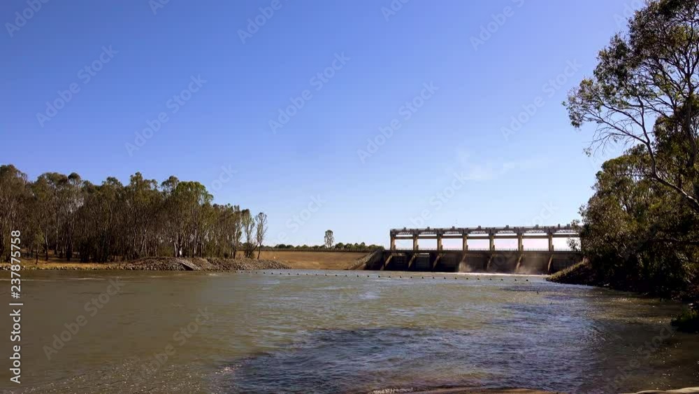 A scenic shot of the Murray river looking towards the Yarrawonga ...