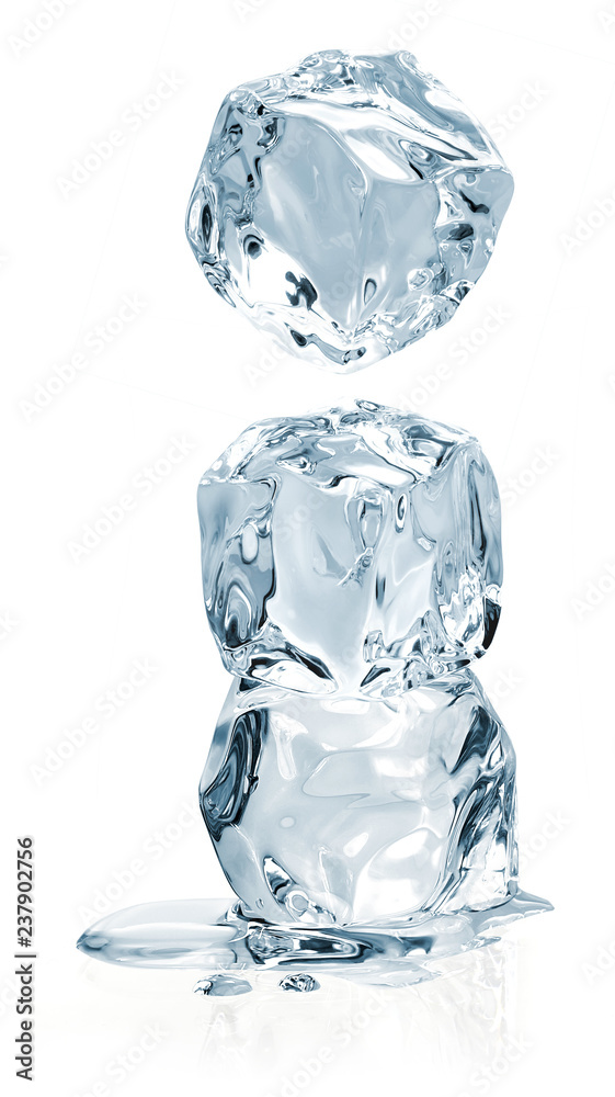 falling ice cubes isolated on white background Stock Photo | Adobe Stock