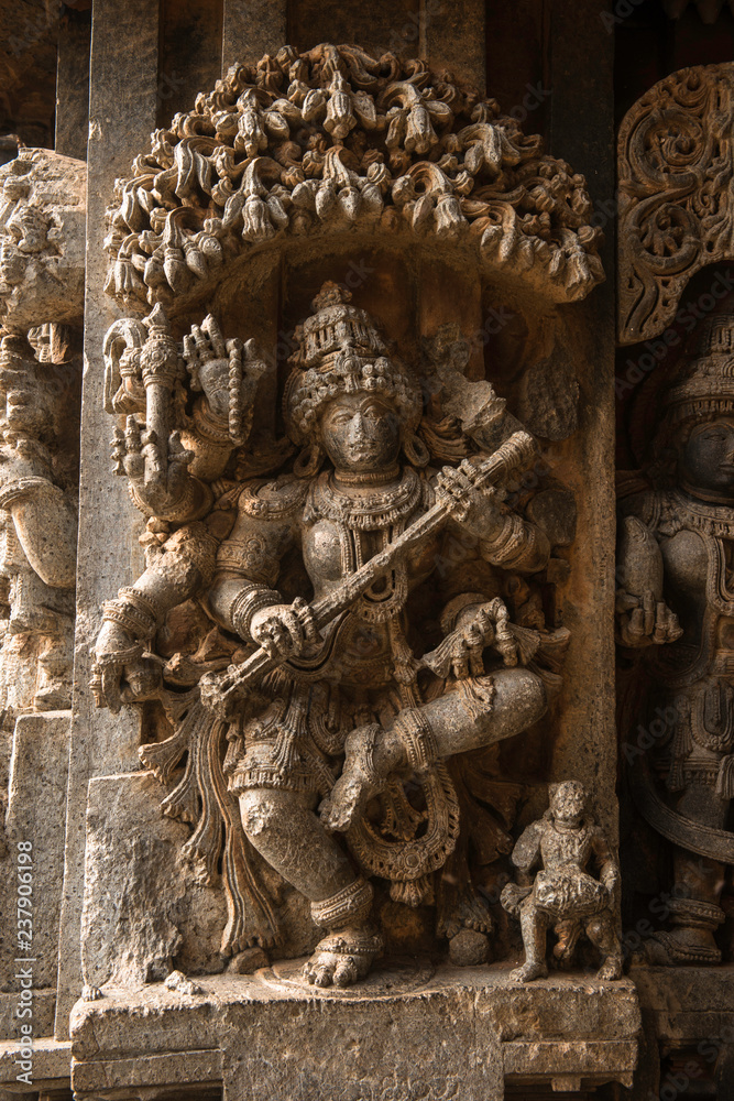 Artistic stone sculptures and carvings of Hindu Gods and Goddesses at ...