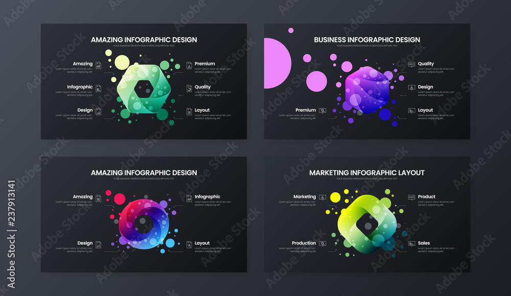 Premium quality marketing analytics presentation vector illustration ...