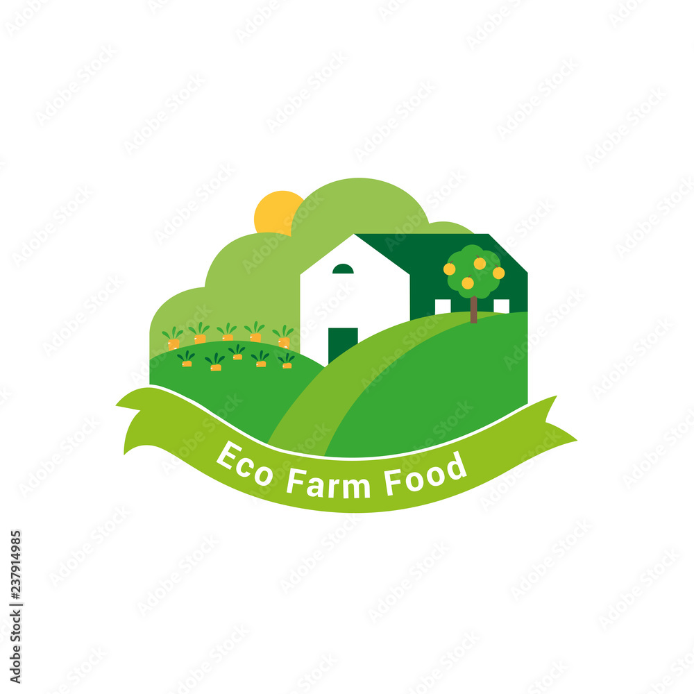 Vector logo template for healthy farm products. lllustration of ranch ...