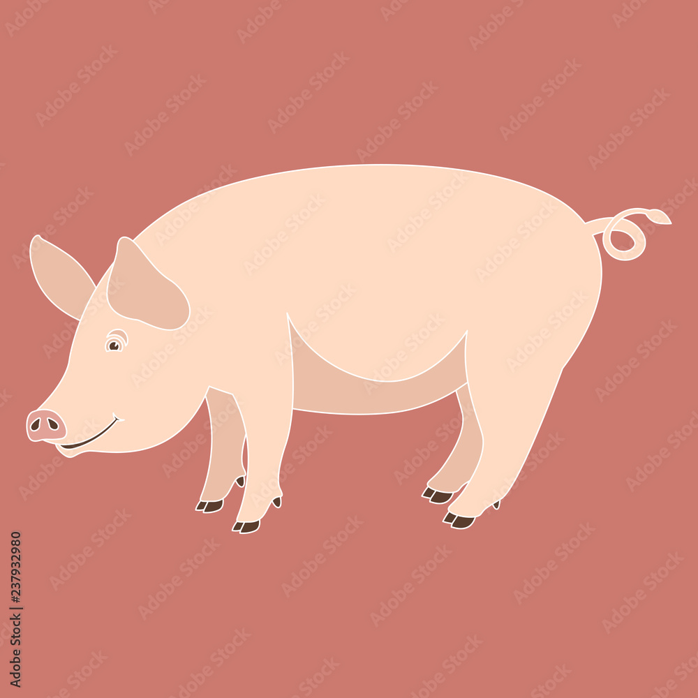 Pig Profile Cartoon