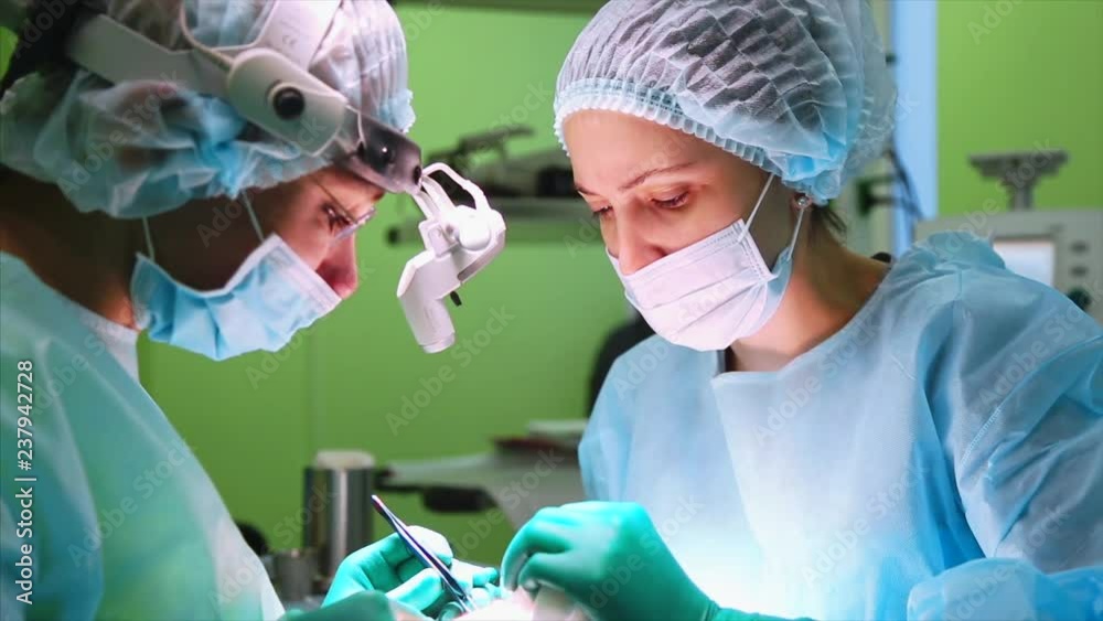 OpThe surgeon is performing an operation on the eyes, close-up ...