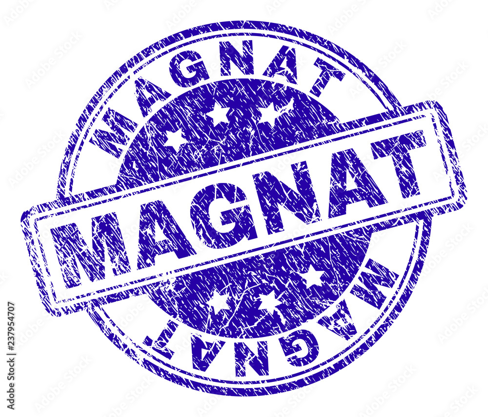 MAGNAT stamp seal imprint with distress texture. Designed with rounded ...