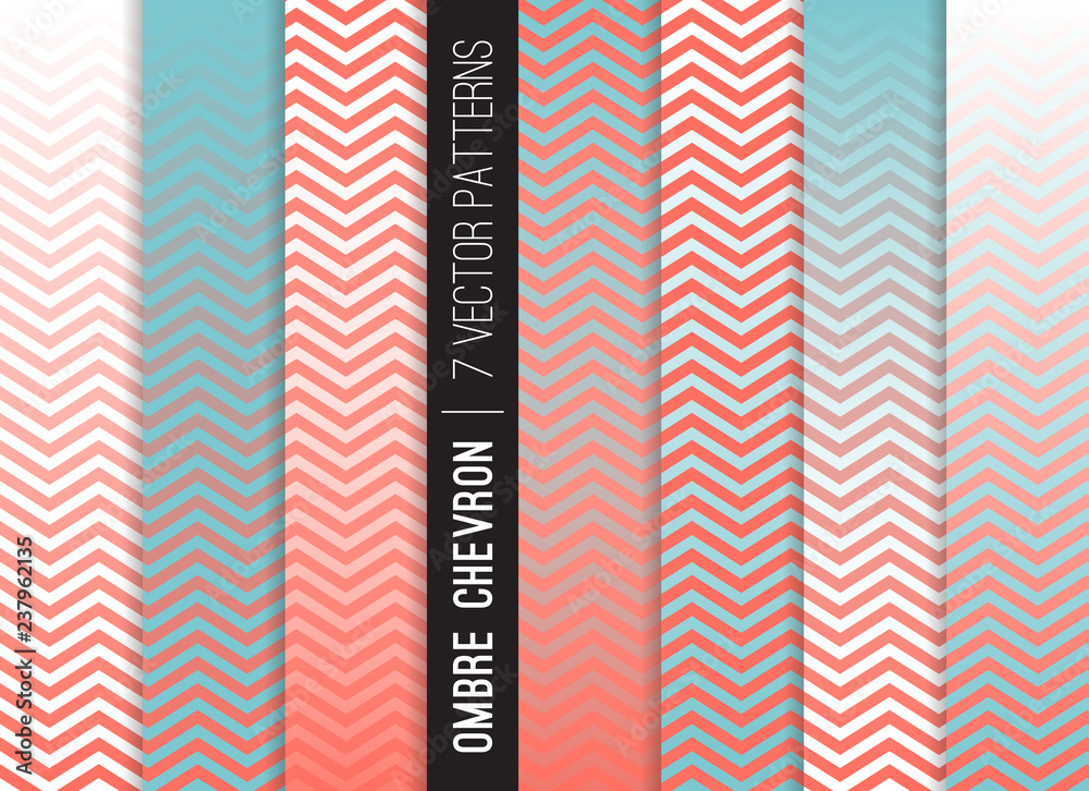 Blue Ombre Chevron Pattern