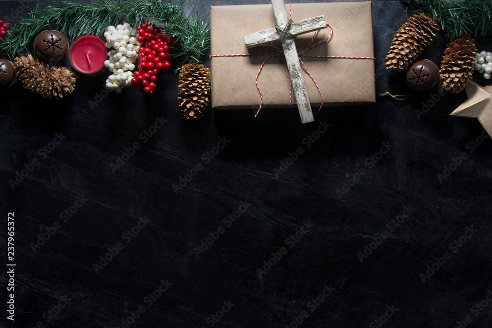 cross on a christmas present background Stock Photo | Adobe Stock