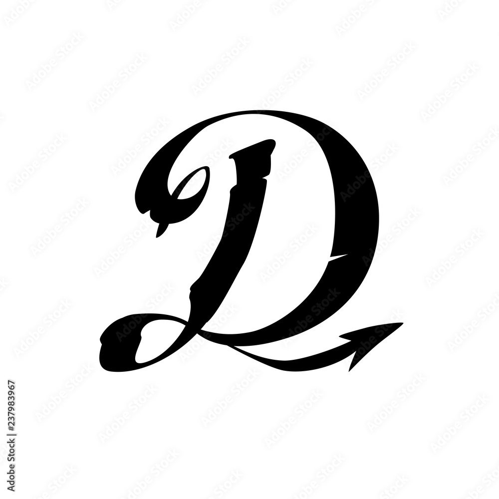 The letter D in the Gothic style. Latin capital letter symbol. The ...