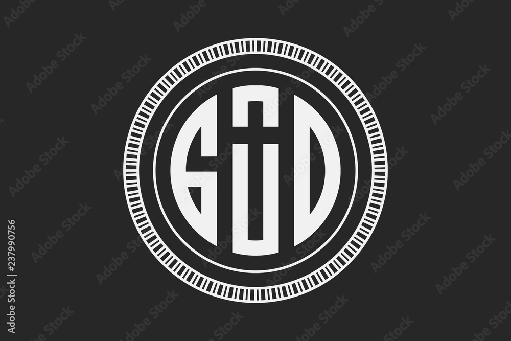 The design of the coin with the inscription God. flat logo Stock Vector ...
