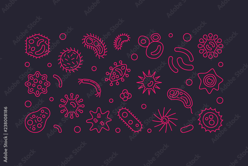 Pathogenicity horizontal banner. Vector microbes and viruses ... Pathogenicity horizontal banner. Vector microbes and viruses ...
