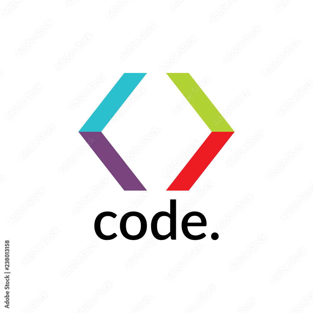 Coding / Code Logo Design Inspiration, Vector illustration Stock Vector ...