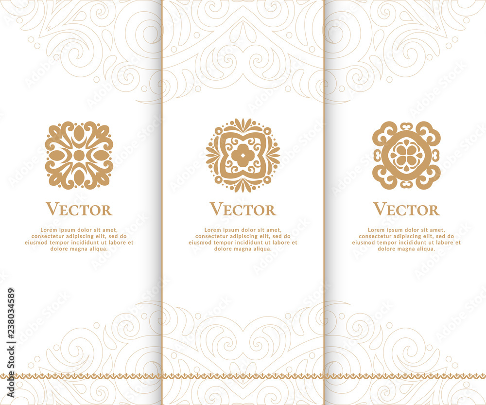 Set of vector emblem. Elegant, classic elements. Can be used for ...