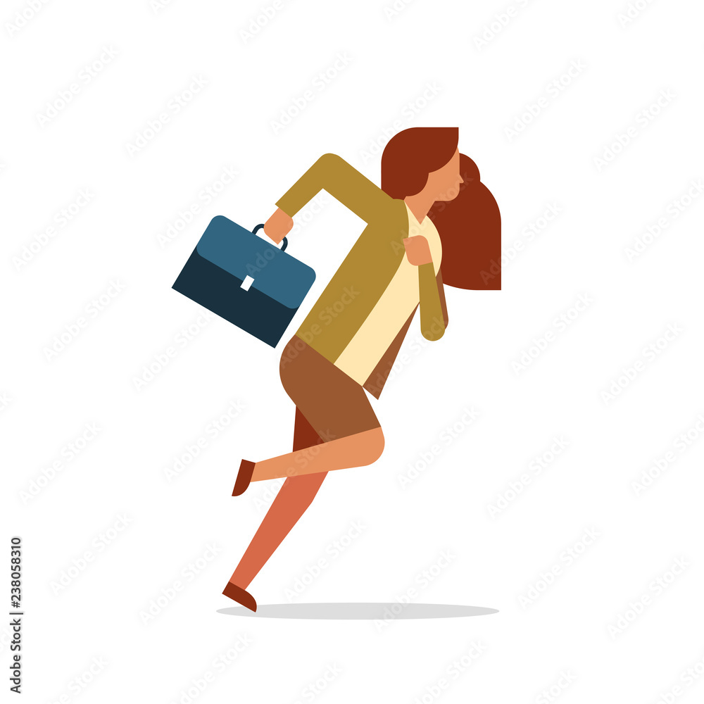 Cartoon Businesswoman Running