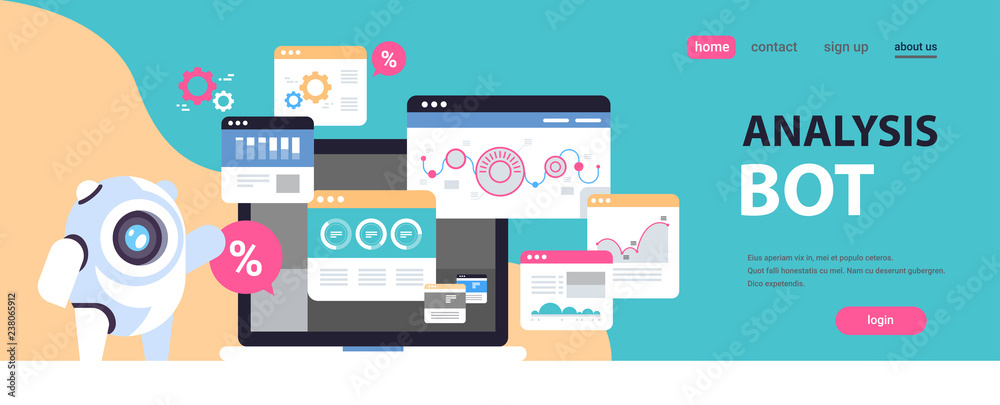 data analysis bot robot graph diagram finance artificial intelligence ...