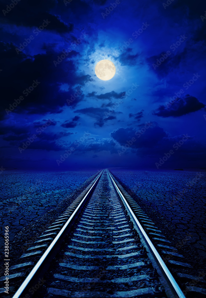 Desert Night Sky Moon