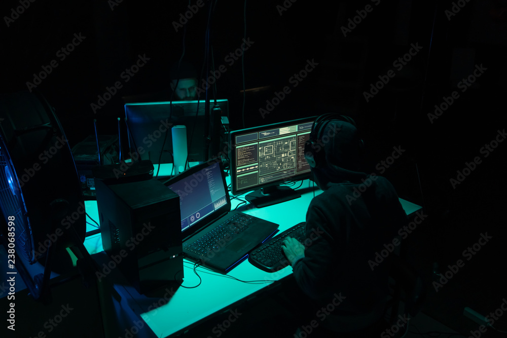 Hackers making cryptocurrency fraud using virus software and computer ...