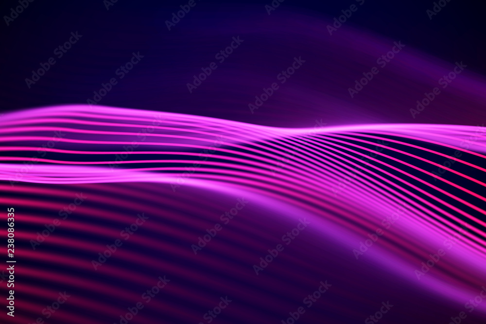 3D Sound waves, visual audio equalizer. Big data abstract visualization ...