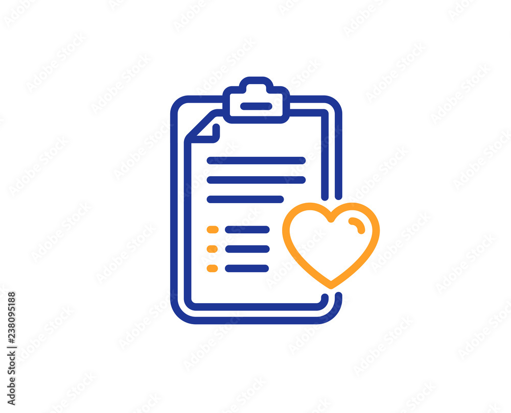 Vecteur Stock Medical survey line icon. Hospital patient history sign ...