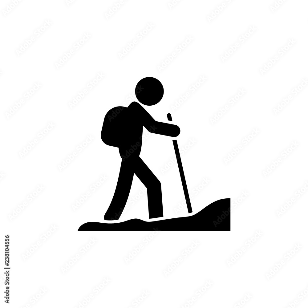 tourist backpacker black icon Stock Vector | Adobe Stock