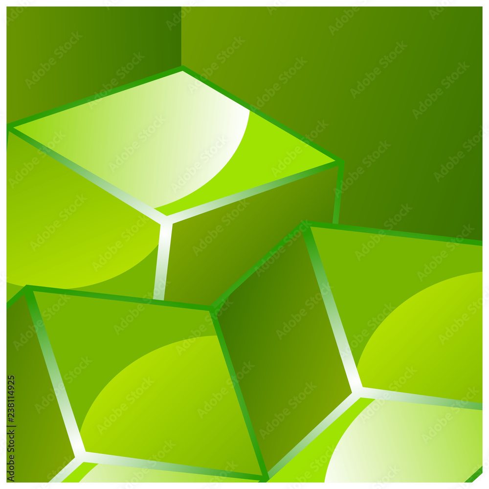Green cubes background, stock background Stock Vector | Adobe Stock