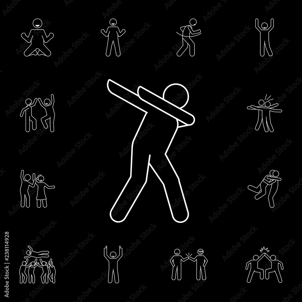 deb move icon. Detailed set of people celebration icons. Premium ...