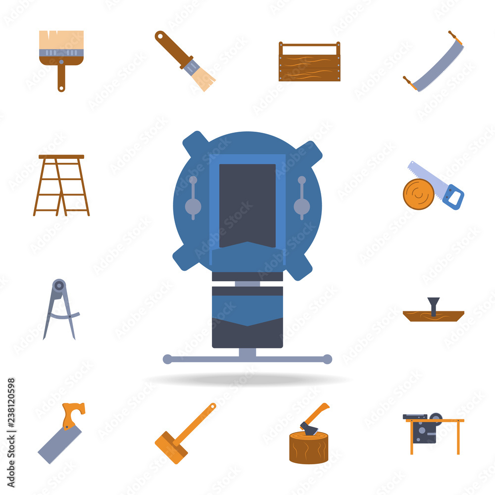 color manual milling machine icon. Detailed set of color construction ...