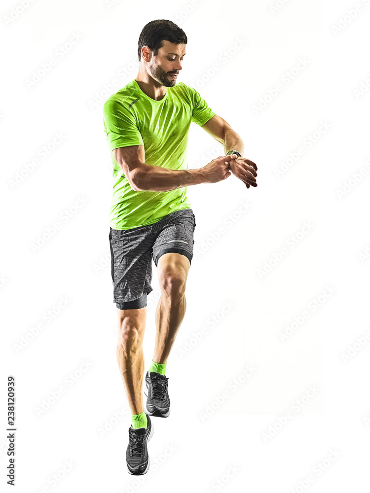 Runner Running White Background