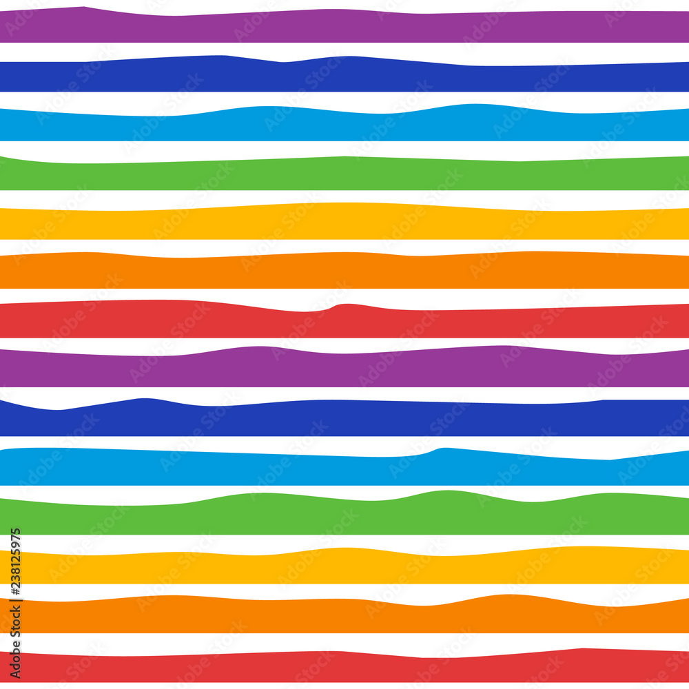 horizontal rainbow curved lines, seamless pattern Stock Vector | Adobe ...