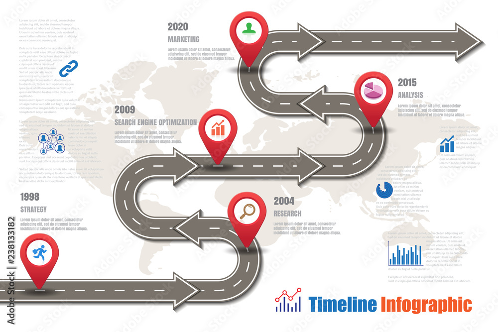 Business road map timeline infographic icons designed for abstract ...