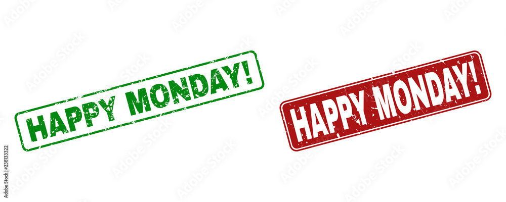 Grunge Happy Monday! stamp seals. Vector Happy Monday! rubber seal ...