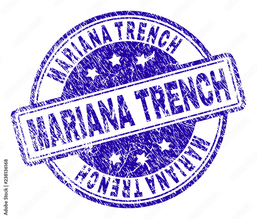 MARIANA TRENCH stamp seal watermark with grunge texture. Designed with ...