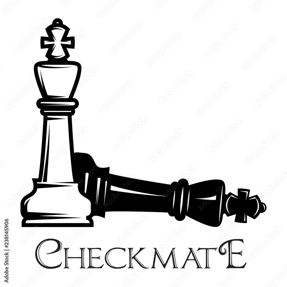 Vector monochrome pattern on chess theme with chess and checkmate Stock ...