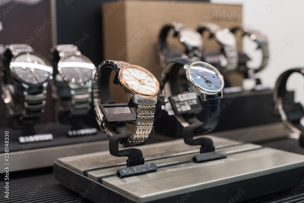 Watches in a luxury store Stock Photo | Adobe Stock