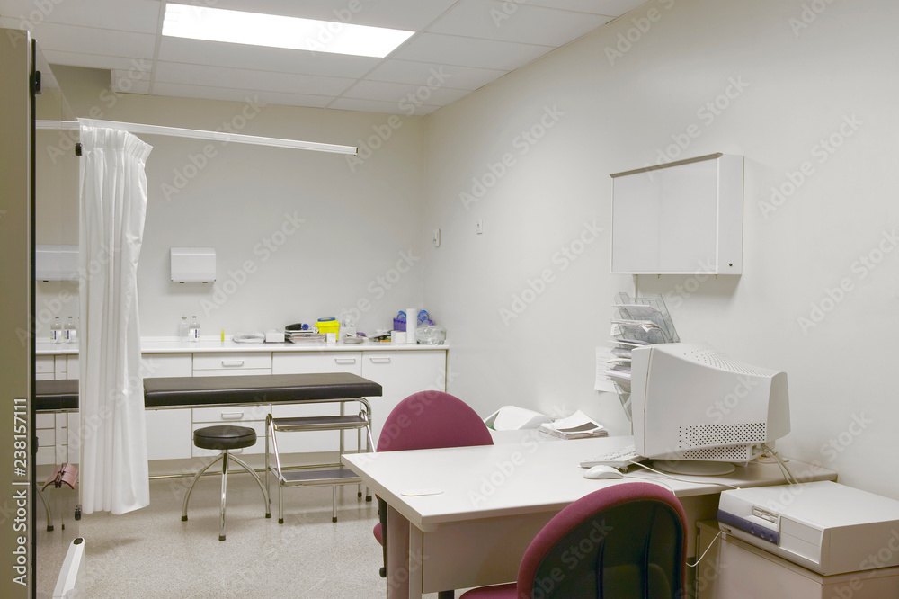 Hospital doctor consulting room. Healthcare equipment. Medical ...