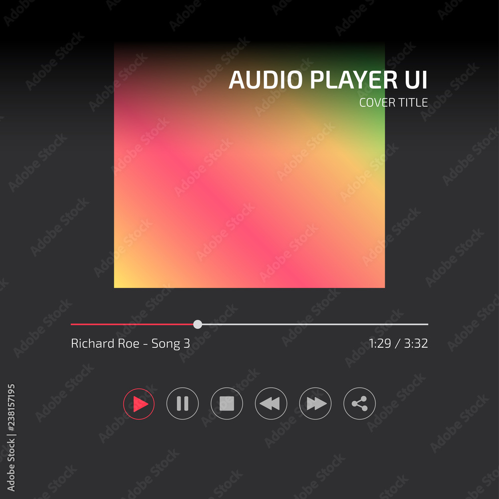 Audio Player User Interface Template Stock Vector | Adobe Stock