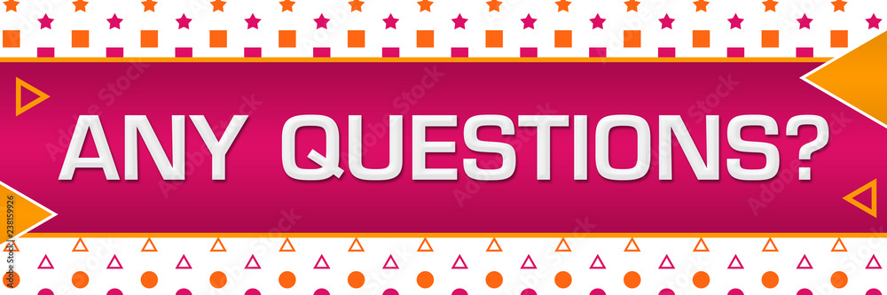Any Questions Pink Orange Basic Shapes Triangles Horizontal Stock ...