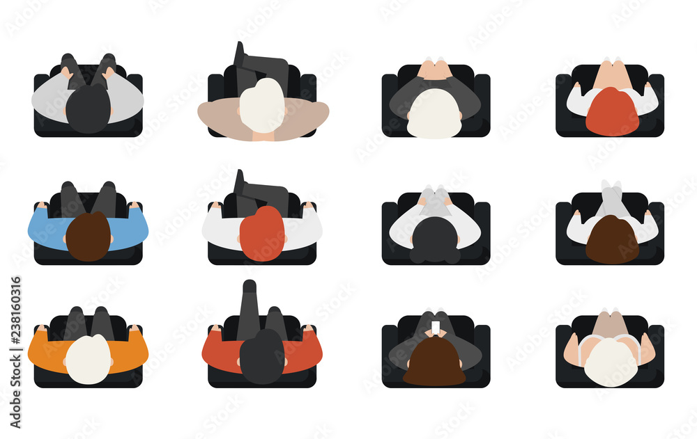 People Sitting From Above