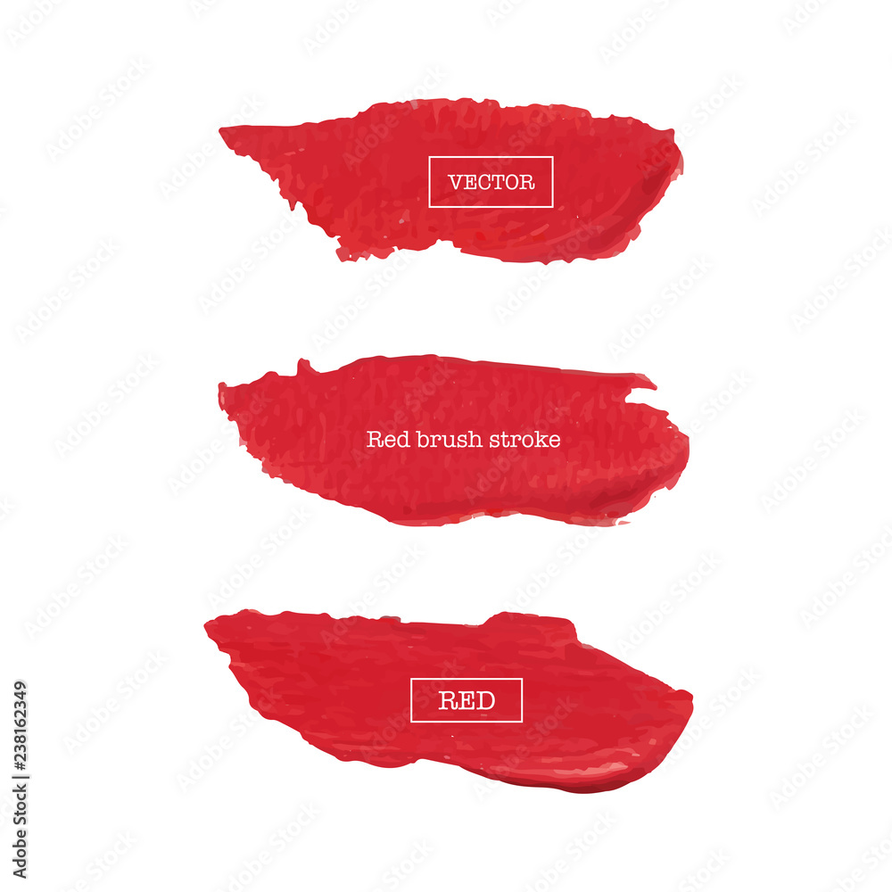 Red brush stroke isolated on white background, Vector illustration ...